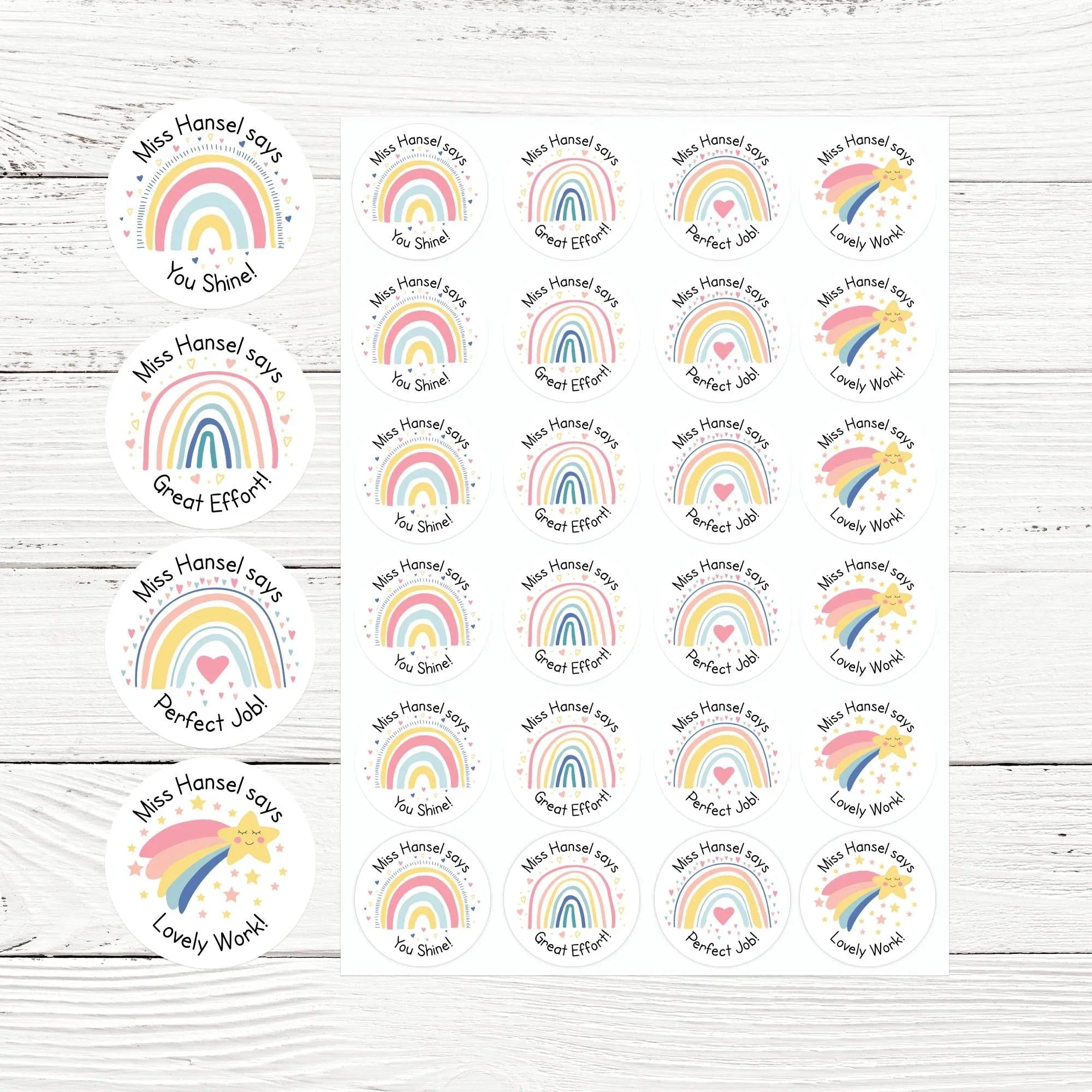 Personalised Teacher Reward Stickers | Custom Classroom Praise